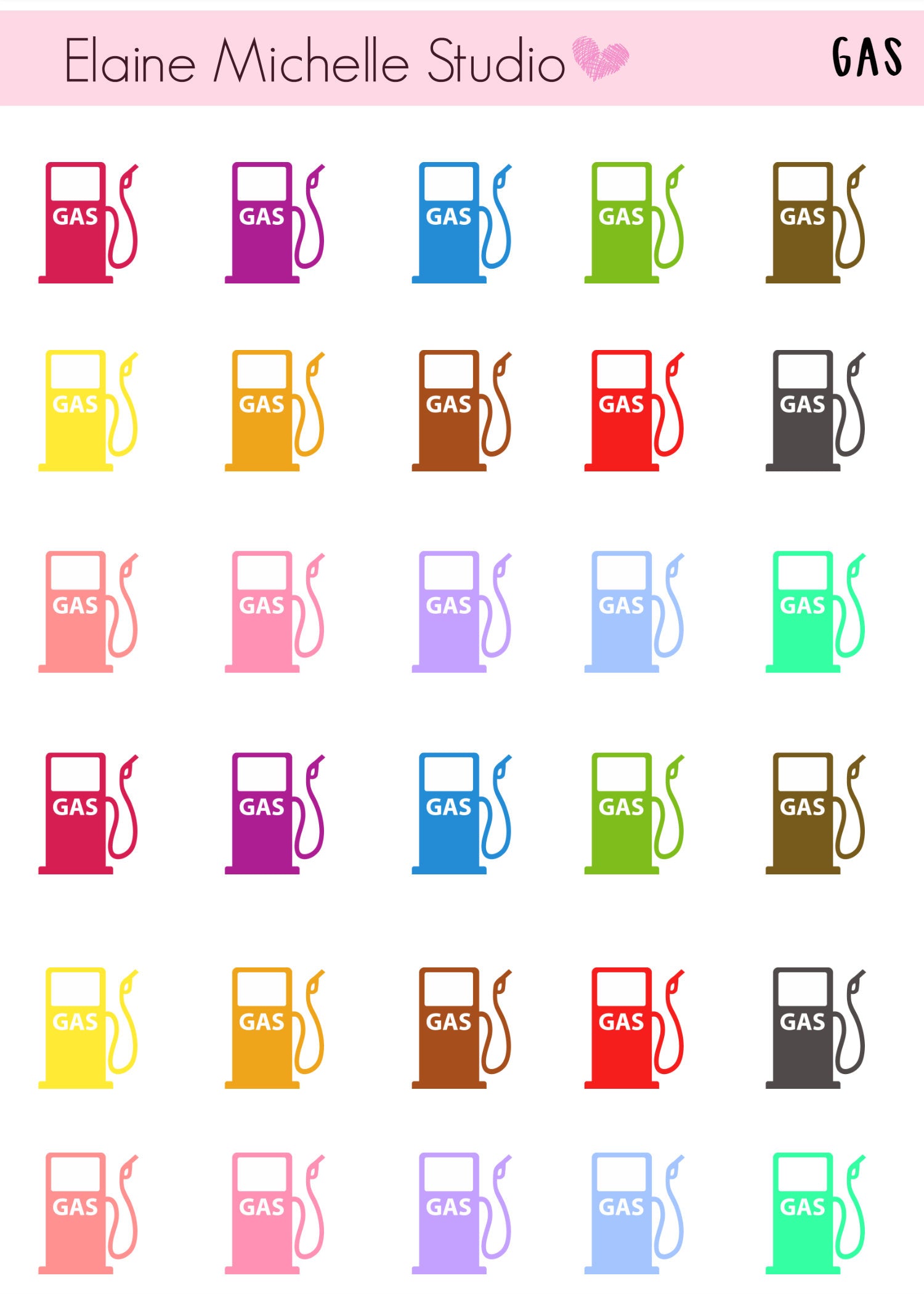 GAS - Planner Stickers – Elaine Michelle Studio