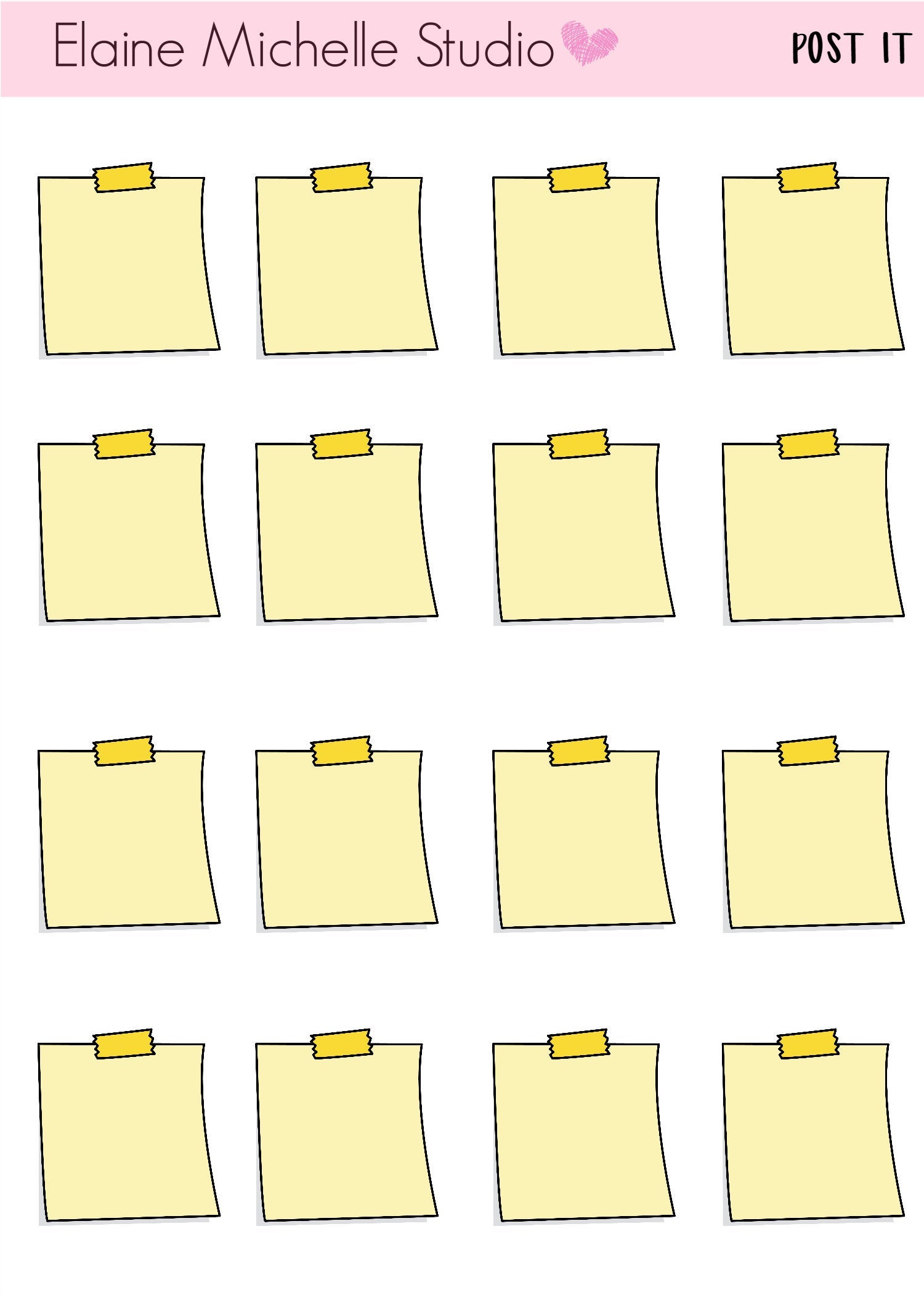 Post It Note Planner Stickers – Elaine Michelle Studio